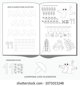 Number Eleven Dot Dot Educational Game Stock Vector (Royalty Free ...