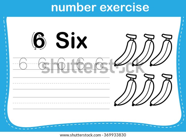 Number Exercise Cartoon Coloring Book Illustration Stock Vector ...