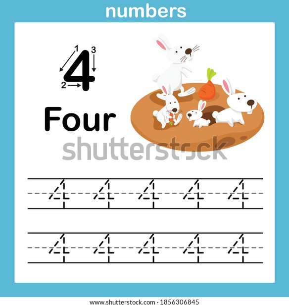Number Exercise Cartoon Illustration Vector Stock Vector (Royalty Free ...