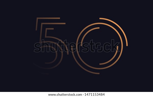 Number Fifty 50 Vector Font Alphabet: vector de stock (libre de ...