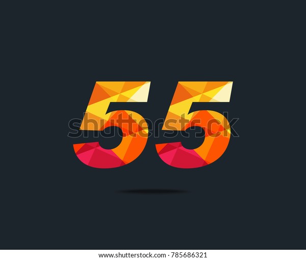 Number Fifty Five 55 Logo Icon Stock Vector (Royalty Free) 785686321 ...