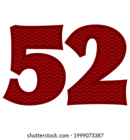Number Fifty Two Vector Illustration Red Stock Vector (Royalty Free ...