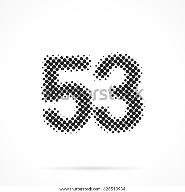 Number Fiftythree 53 Halftone Dotted Illustration: vector de stock ...