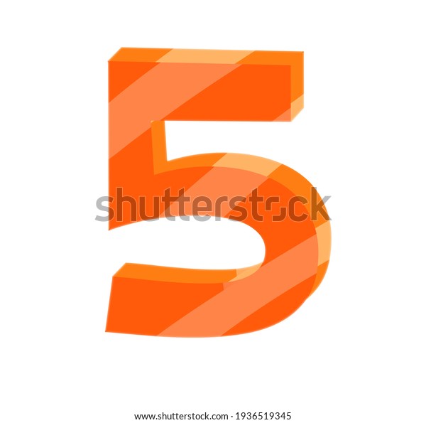 Number Five Background Orange Ribbon On Stock Vector (Royalty Free ...