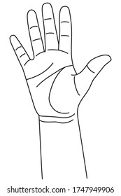 Number Five Hand Gesture Concept Finger Stock Vector (Royalty Free ...