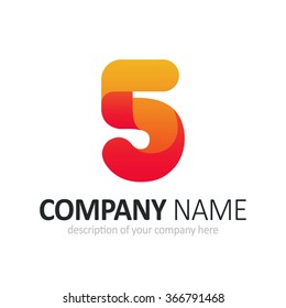 Number Five Logo Icon Design Template Stock Vector (Royalty Free ...