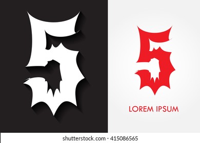 Number Five Logologo 5 Vector Template Stock Vector (Royalty Free ...
