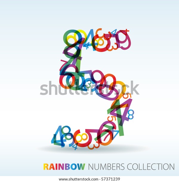 Number Five Made Colorful Numbers Check Stock Vector (Royalty Free ...