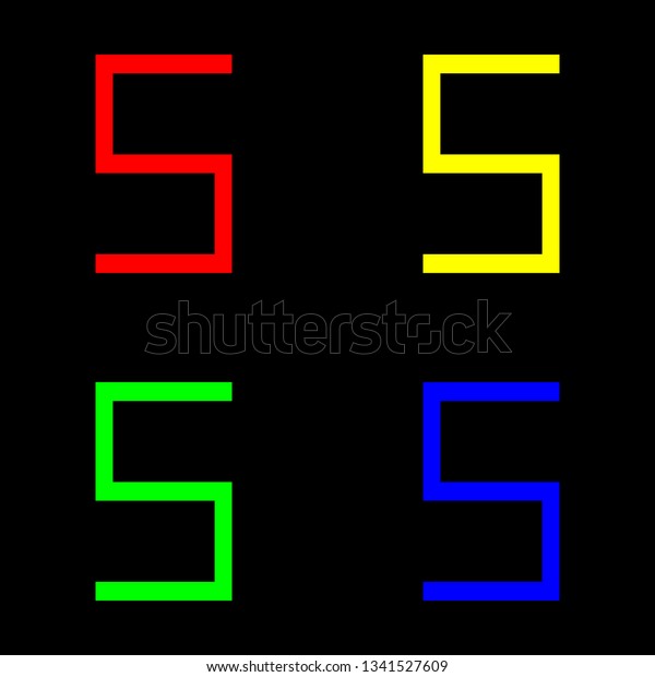 Number Five Numeral Icon Color Set Stock Vector (Royalty Free) 1341527609
