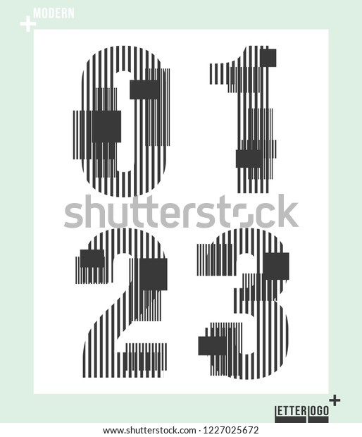 Number Font Template Modern Design Set Stock Vector (Royalty Free ...