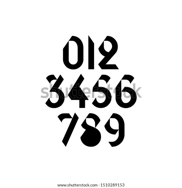 number fonts for displaying numbers design with white background