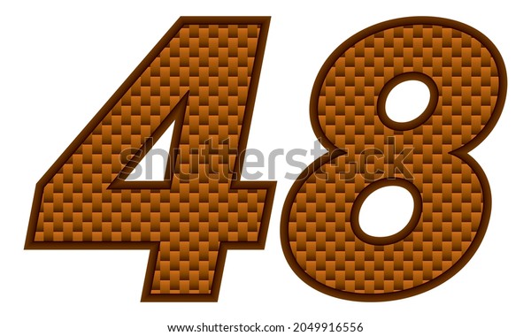 Number Forty Eight Vector Illustration Orange Stock Vector (Royalty ...