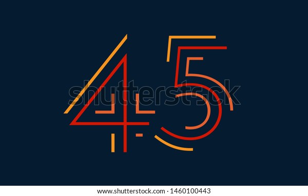 Number Forty Five Vector Font Alphabet: เวกเตอร์สต็อก (ปลอดค่าลิขสิทธิ์ ...
