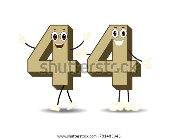 Number Forty Four Cartoon Vector Image Stock Vector (Royalty Free ...