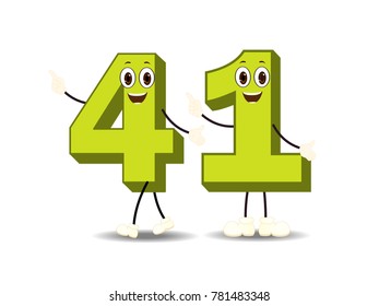Number Forty One Cartoon Vector Image: vector de stock (libre de ...
