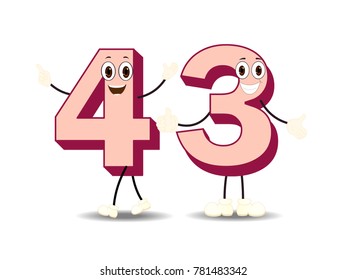 Number Forty Three Cartoon Vector Image Stock Vector (Royalty Free ...