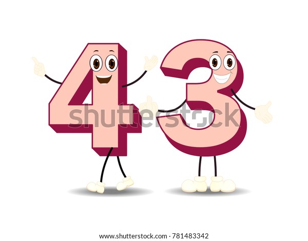 Number Forty Three Cartoon Vector Image: vector de stock (libre de ...