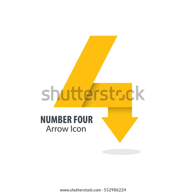 Number Four and Arrow Icon Logo