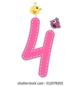 Number Four Birds Stock Vector (Royalty Free) 512078203 | Shutterstock