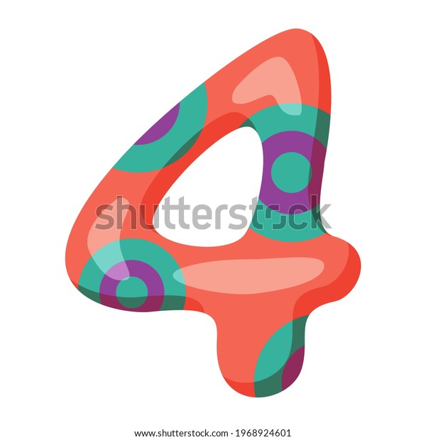 Number Four Colored Cartoon Number 4 Stock Vector (Royalty Free ...