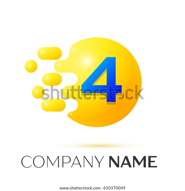 Number Four Splash Logo Yellow Dots Stock Vector (Royalty Free ...
