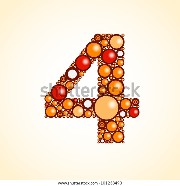 Number Four Vector Illustration Stock Vector (Royalty Free) 101238490 ...