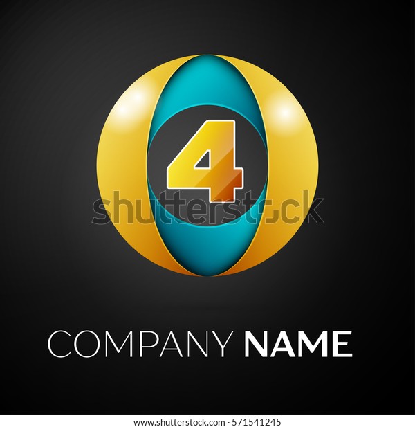 Number Four Vector Logo Symbol Colorful Stock Vector (Royalty Free ...