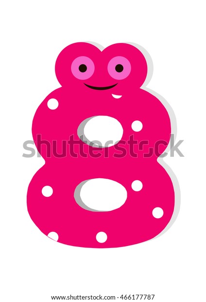 Number Fun Style Children 8 Vector Stock Vector (Royalty Free) 466177787