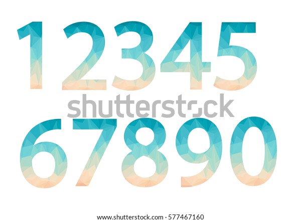 Number Geometric Design On White Background Stock Vector (Royalty Free ...