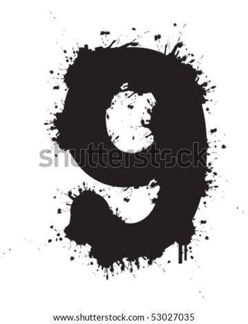 Number Graffiti Nine Stock Vector (Royalty Free) 53027035 - Shutterstock
