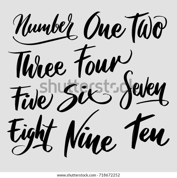 Number Hand Written Typography Ready Use Stock Vector (Royalty Free ...