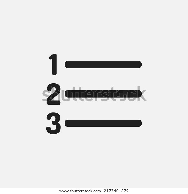 Number List Icon Filled Line Style Stock Vector (Royalty Free ...