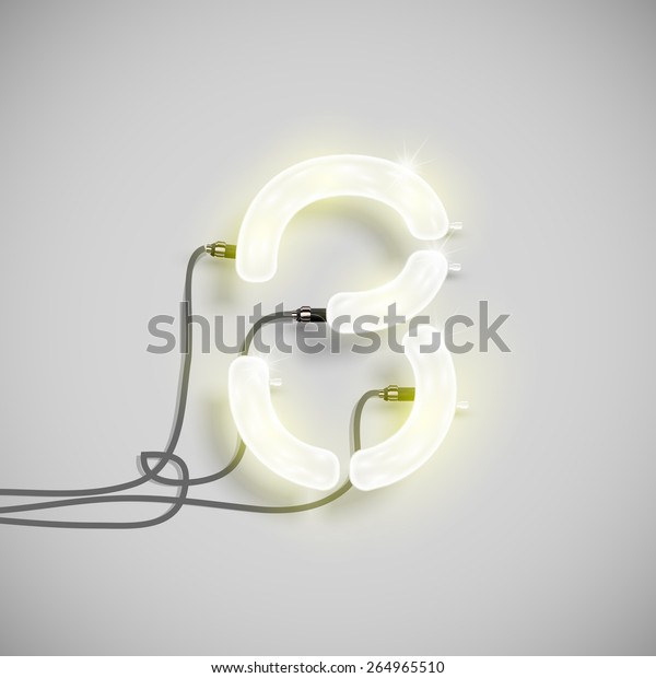 Number Made By Neon Font Vector Stock Vector (Royalty Free) 264965510 ...