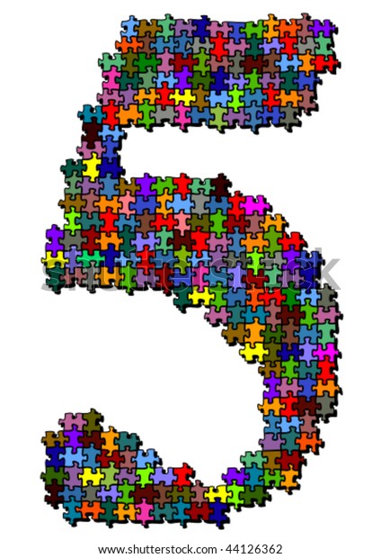 Number Made Colored Puzzle Pieces Vector Stock Vector (Royalty Free ...