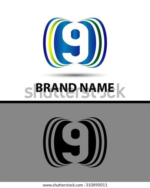Number Nine 9 Logo Design Icon Stock Vector (Royalty Free) 310890011 ...