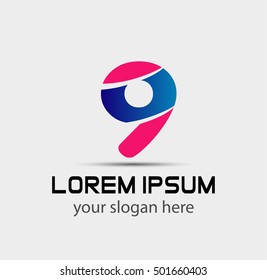 Number Nine 9 Logo Icon Template Stock Vector (Royalty Free) 501660403 ...