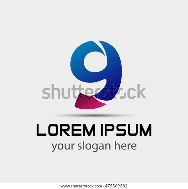 Number Nine 9 Logo Icon Template Stock Vector (Royalty Free) 475569382 ...