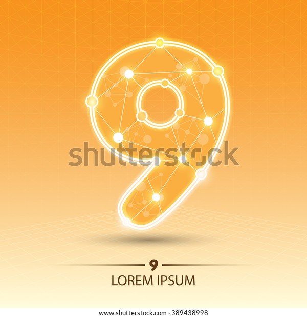 Number Nine Concept Idea Brain Wave Stock Vector (Royalty Free ...