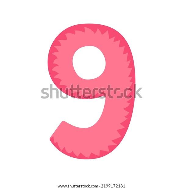 Number Nine Cute Form 9 Isolated Stock Vector (Royalty Free) 2199172181 ...