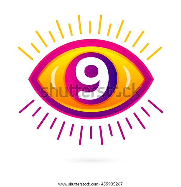 Number Nine Eye Icon On White Stock Vector (Royalty Free) 455935267 ...