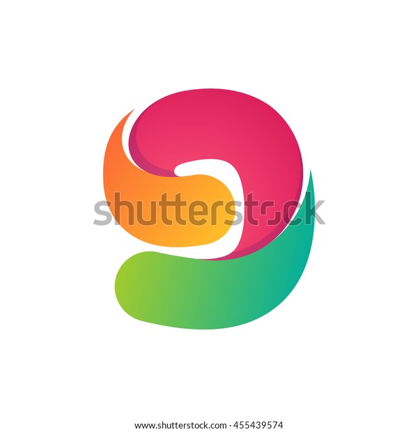 Number Nine Logo Formed By Colorful Stock Vector (Royalty Free) 455439574