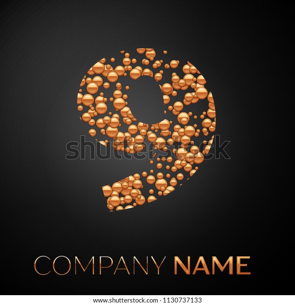 Number Nine Logo Gold Dots Alphabet Stock Vector (Royalty Free ...