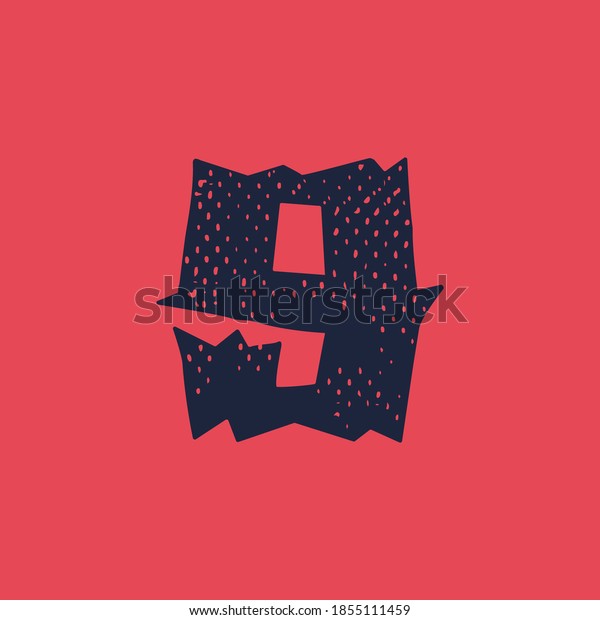 Number Nine Logo Horror Style Grunge Stock Vector (Royalty Free ...