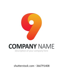 Number Nine Logo Icon Design Template Stock Vector (Royalty Free) 366791408