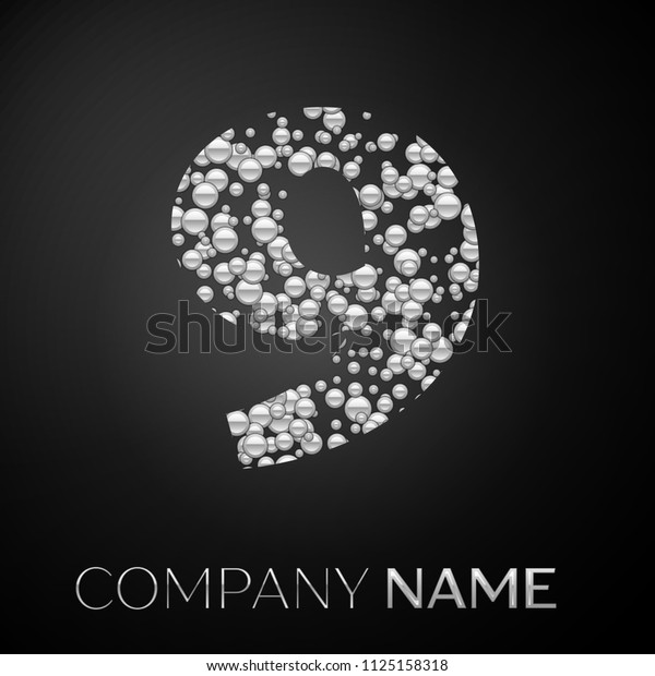 Number Nine Logo Silver Dots Alphabet Stock Vector (Royalty Free ...