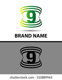 Number Nine Logologo 9 Vector Template Stock Vector (Royalty Free ...