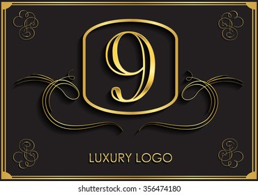 Number Nine Logologo 9 Vector Template Stock Vector (Royalty Free ...