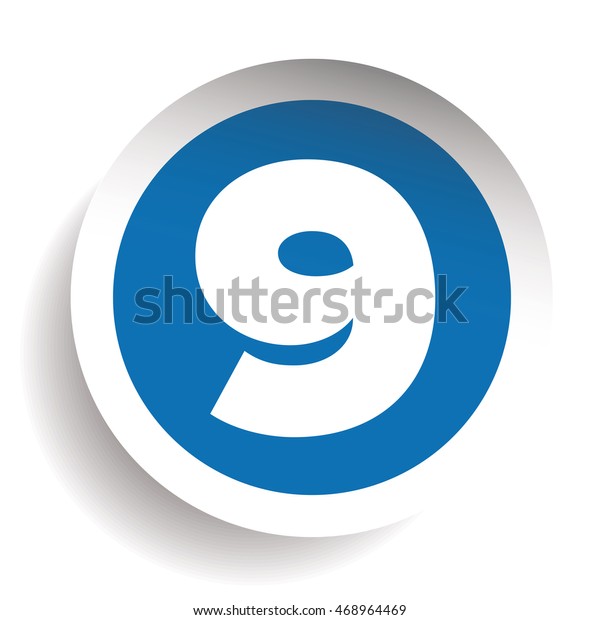 Number Nine Sticker Vector Blue Stock Vector (Royalty Free) 468964469 ...