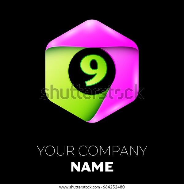 Number Nine Vector Logo Symbol Colorful Stock Vector (Royalty Free ...