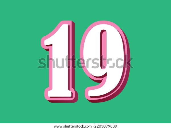 Number Nineteen 3d Number Pink Figures Stock Vector (Royalty Free ...
